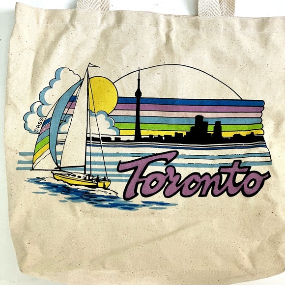 Vintage | Bags | Vintage 7s Toronto Souvenir Canvas Tote Bag | Poshmark